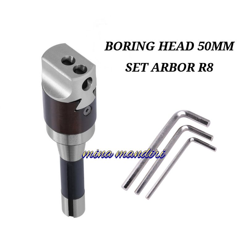 Jual alat korter lubang.boring head 50mm set arbor R8 cocok utk mesin ...