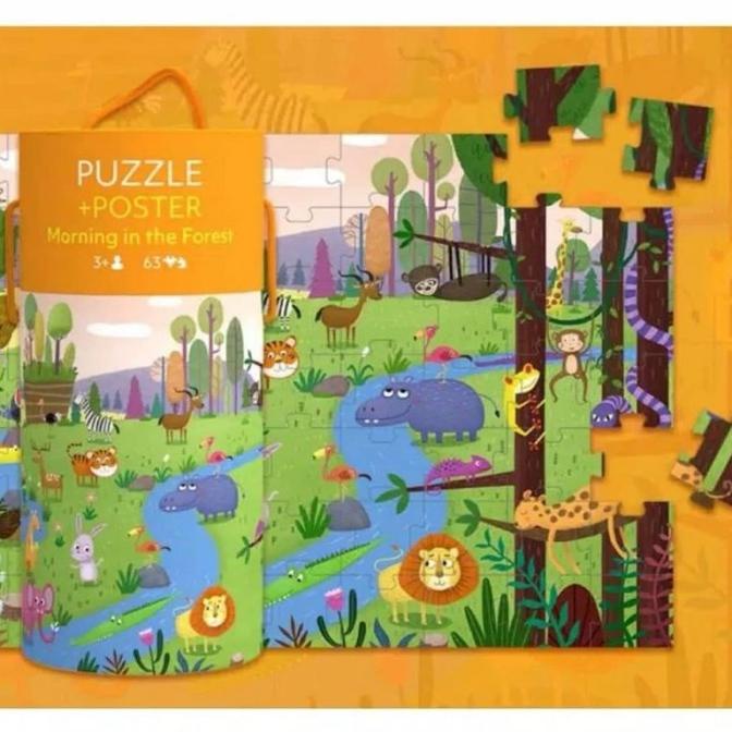 Jual Pinwheel Puzzle + Poster Morning In The Forest (63 Pieces ...