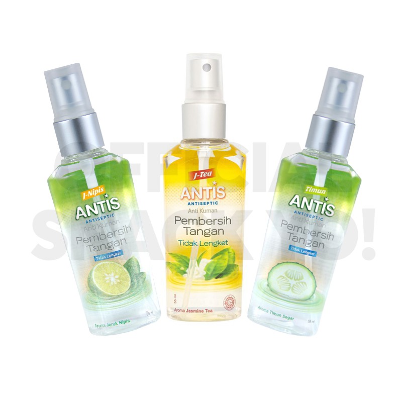 Jual ANTIS Hand Sanitizer Antiseptic Spray 55ml | Shopee Indonesia