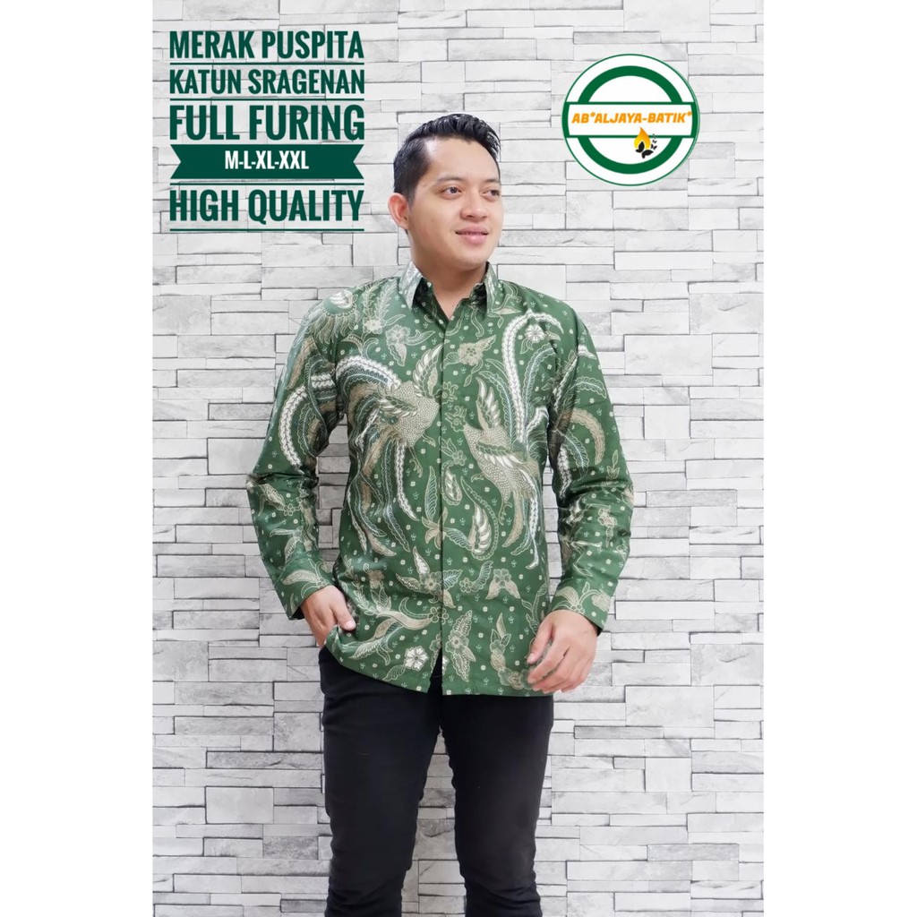 Jual MERAK PUSPITA kemeja batik pria HIJAU SAGE GREEN lengan panjang ...