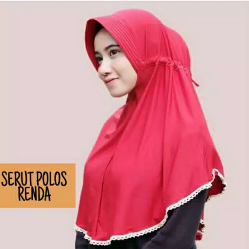 Jual jilbab serut renda tepi wahyu/adiba renda tepi wahyu | Shopee ...