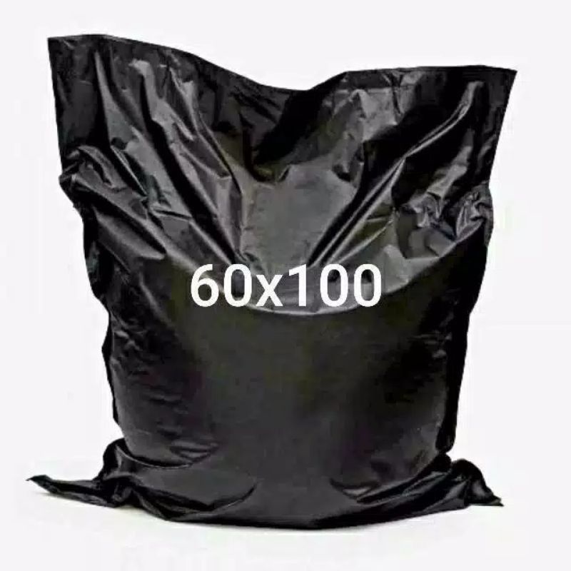 Jual kantong plastik trash bag hitam besar uk 60 x 100 kresek sampah 60 ...