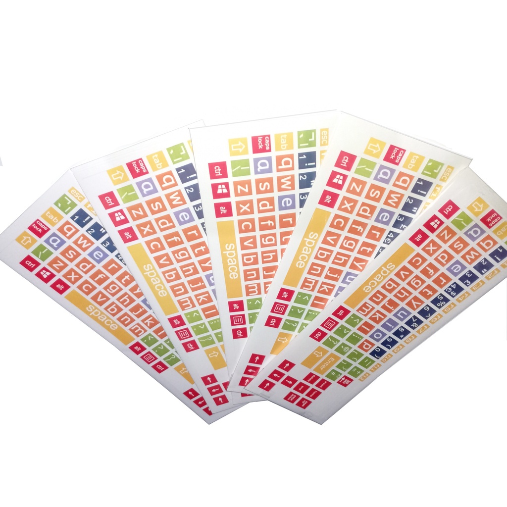Jual keyboard sticker english full keyboard lower case coloured kids ...