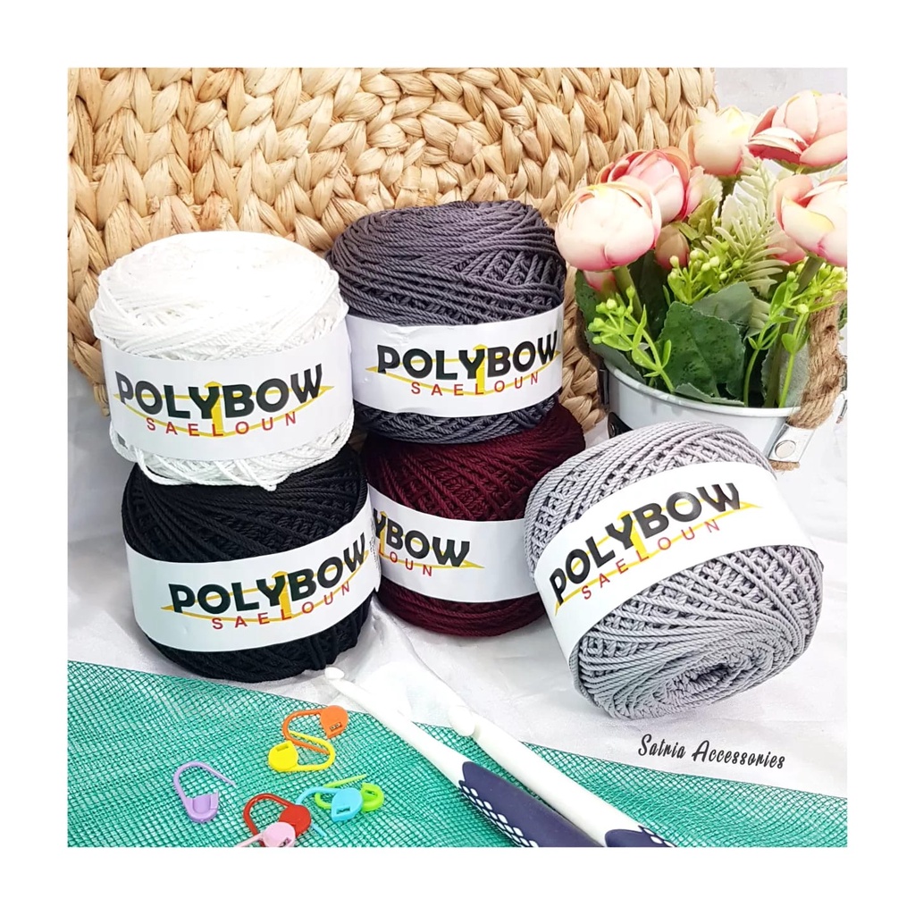 Jual Benang Rajut Poly Kilap/Benang polyester/Benang Rajut Polybow ...