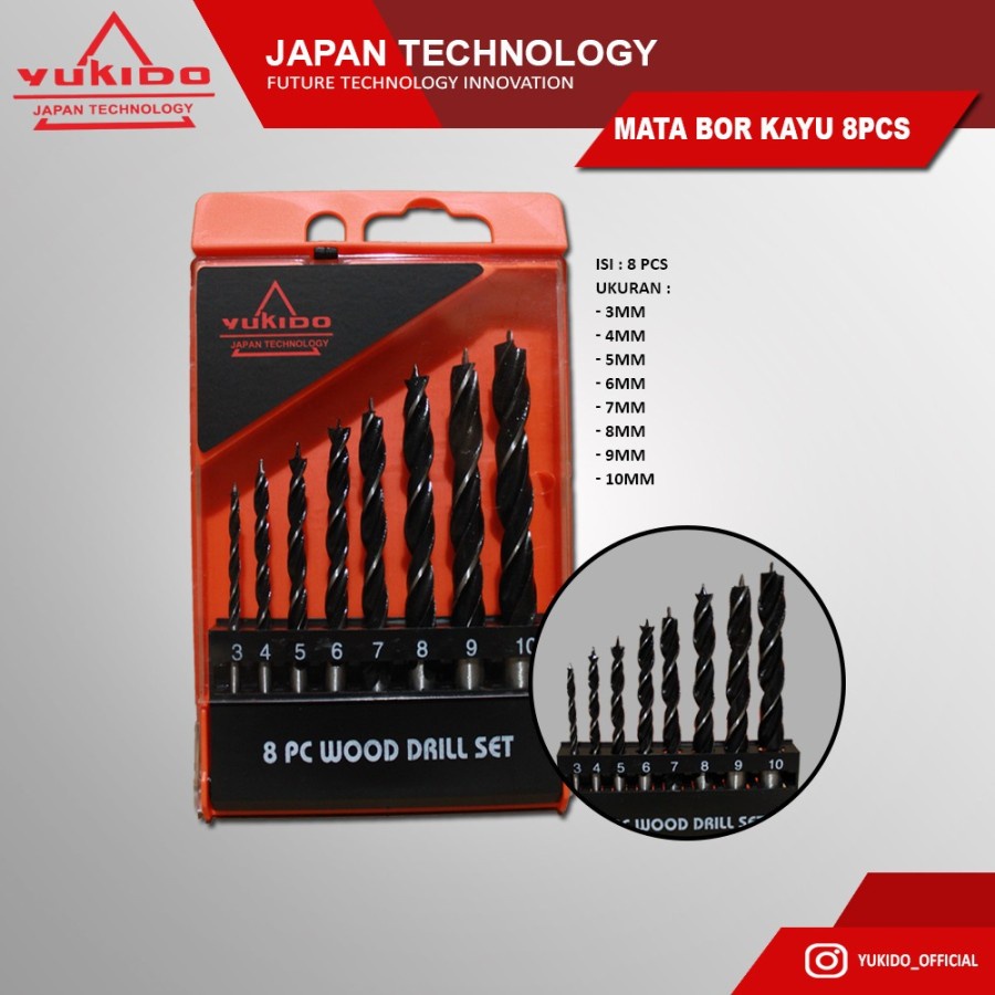 Jual MATA BOR KAYU SET 8PCS 3 -10MM AUGER BIT FLOURISH Mata Bor Kayu ...