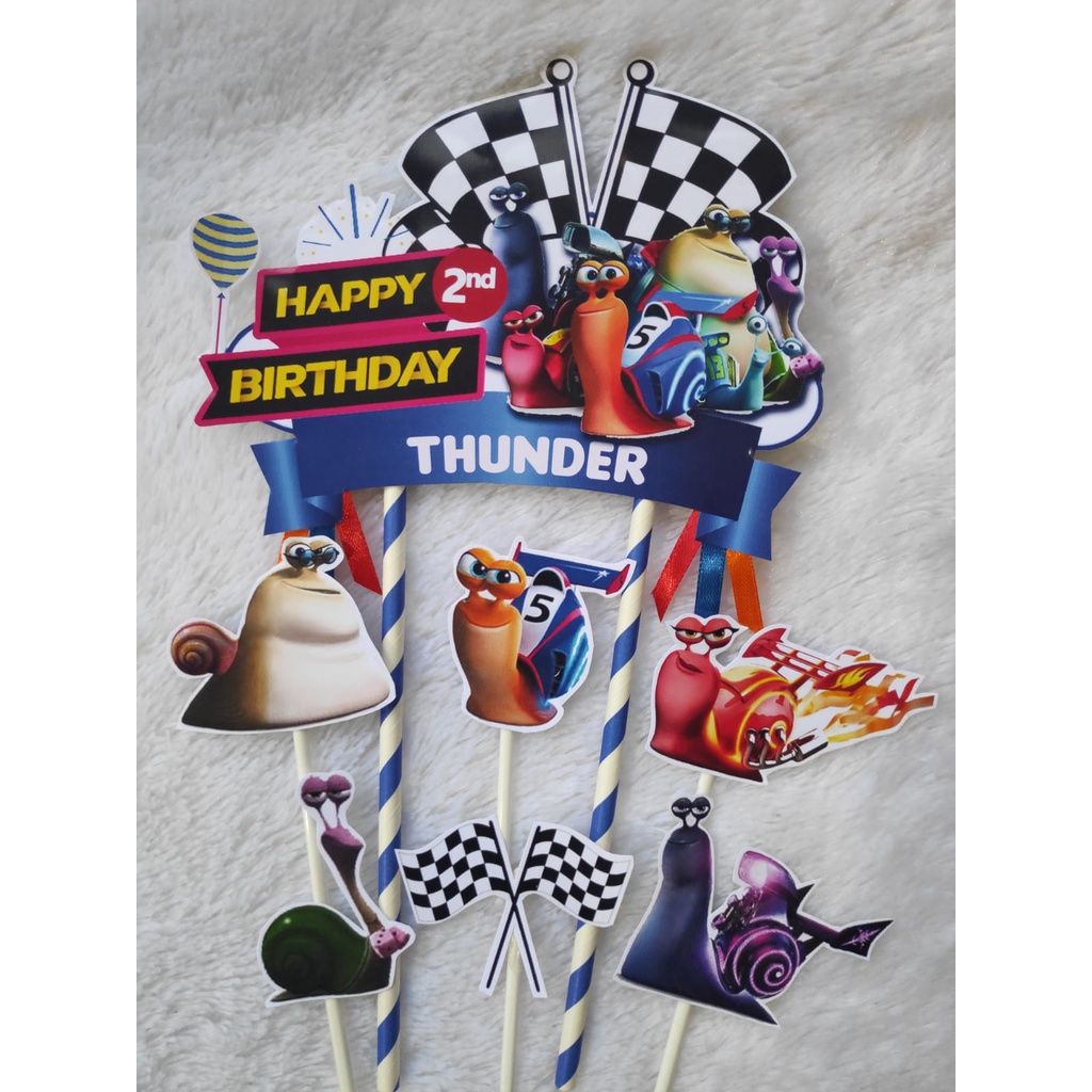 Jual Cake Topper Turbo Snail / Tusukan kue Turbo Snail / Topper kue ...