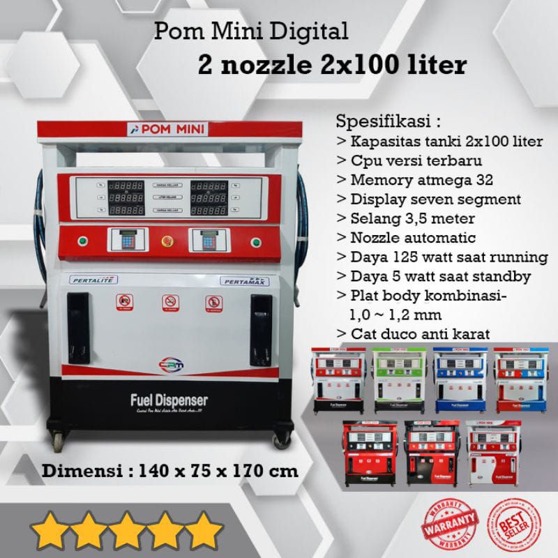 Jual POM MINI PERTAMINI DIGITAL 2 NOZZLE 110 L X2 / HARGA TERJANGKAU ...