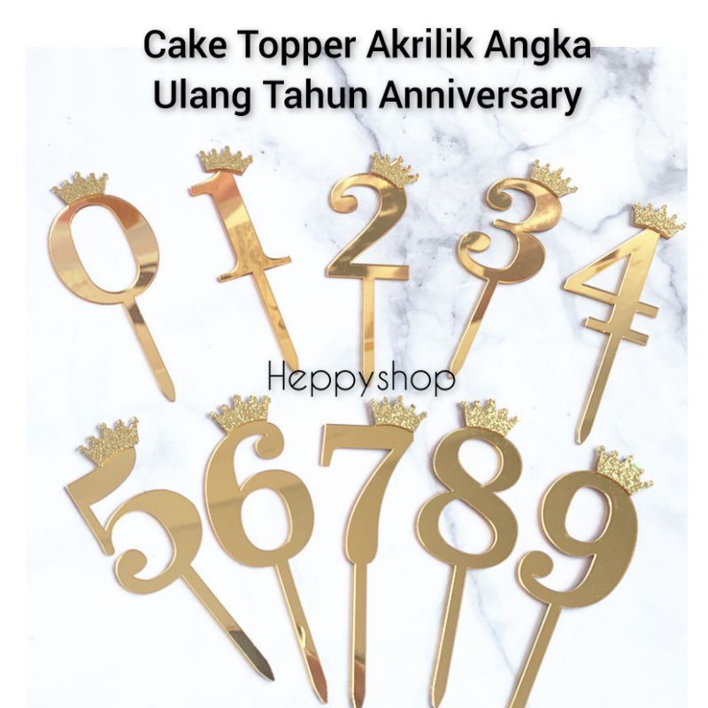Jual Cake Topper Akrilik Angka Ulang Tahun Anniversary | Shopee Indonesia