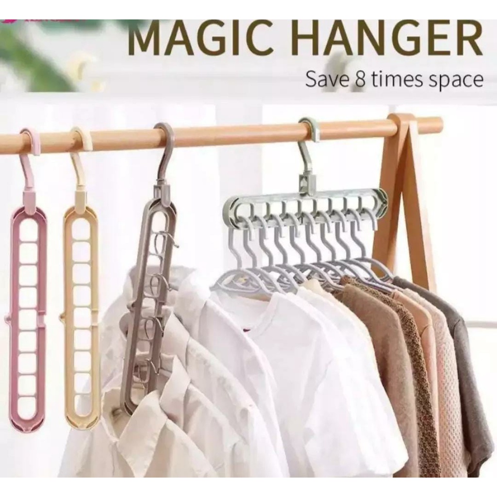 Jual Magic hanger gantungan 9 lubang multifungsi plastik - 1 buah (warna acak) | Shopee Indonesia