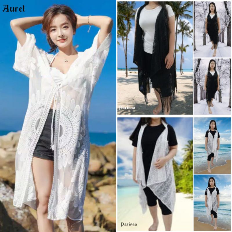 Jual Cardigan Outerwear Outer Lace/ Busana Pantai/Pesta | Shopee Indonesia