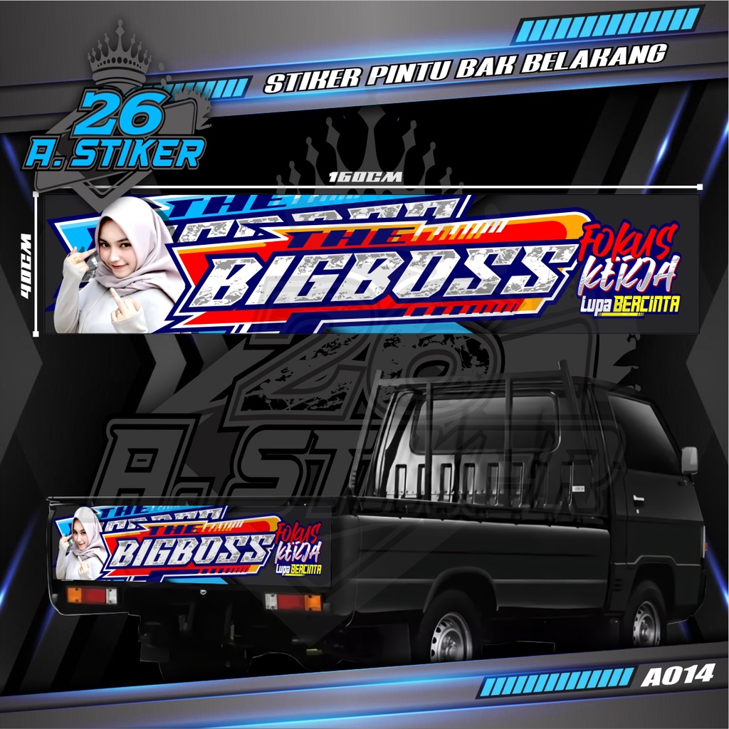 Jual Stiker Decal Bak Belakang THE BIG BOSS All Pick Up Pick Up L300 ...