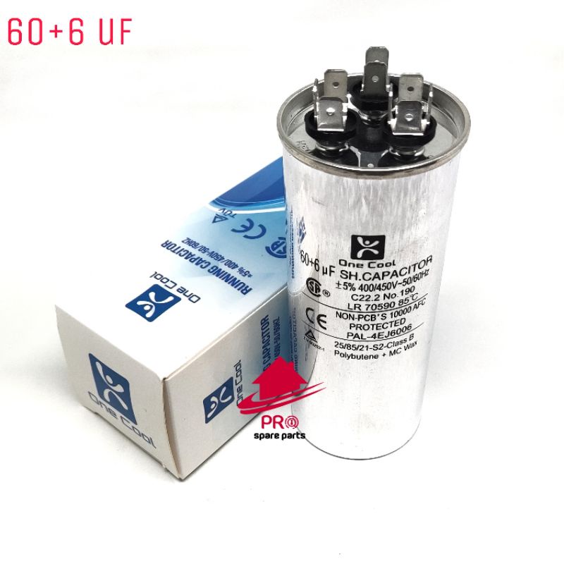 Jual Kapasitor AC 60+6 uf 3 Soket - Running Capacitor 60+6 Mikro/Micro ...