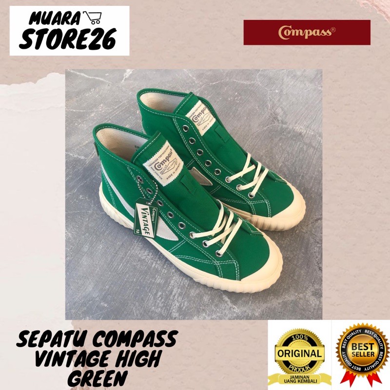Jual Sepatu Compass Vintage High Green | Shopee Indonesia