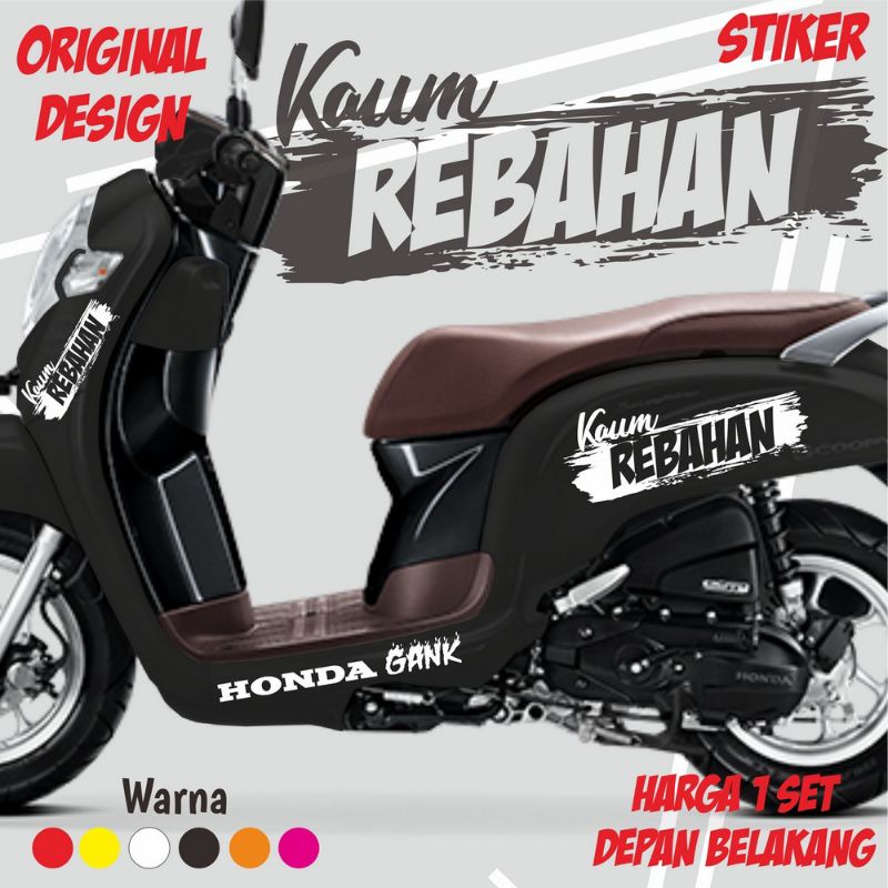 Jual stiker scoopy kaum rebahan satu set / varian / bisa costum nama ...