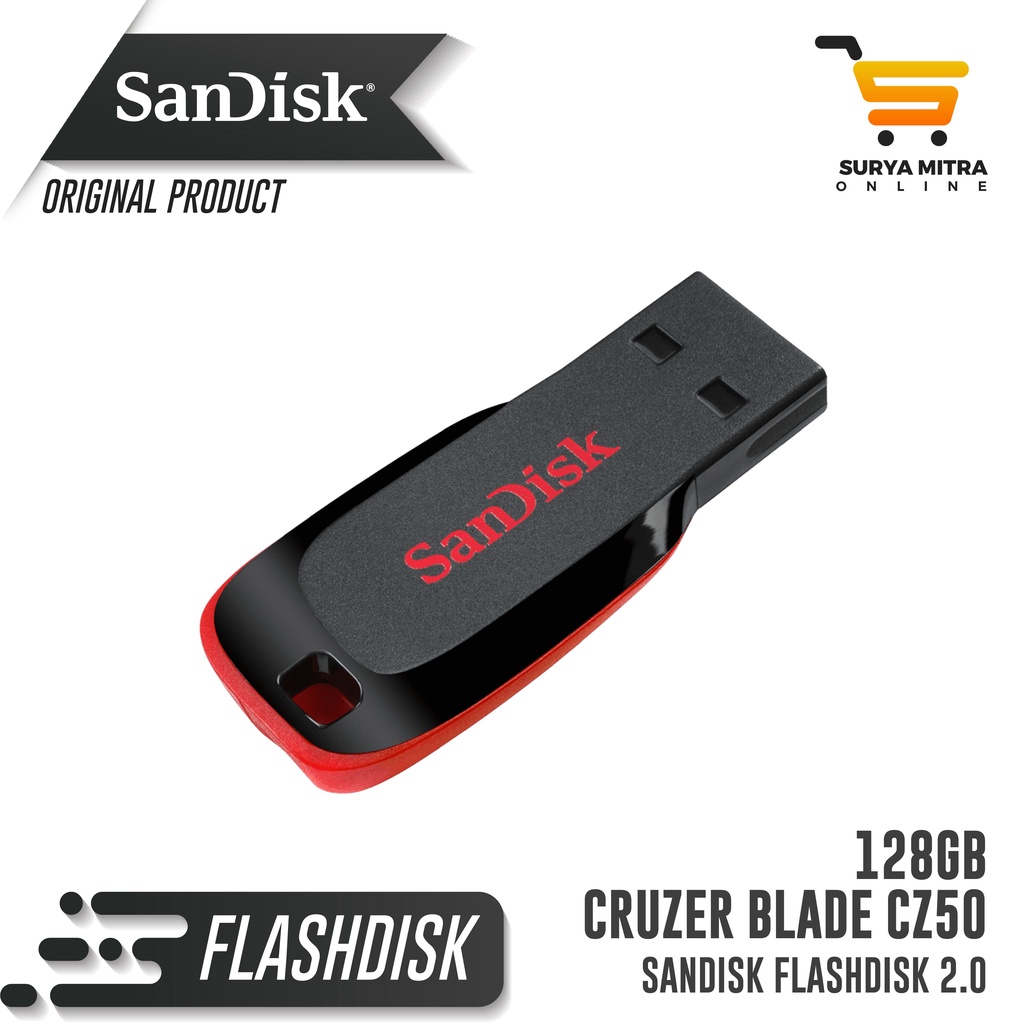 Jual Flashdisk Sandisk 128GB Original Cruzer Blade CZ50 | Shopee Indonesia