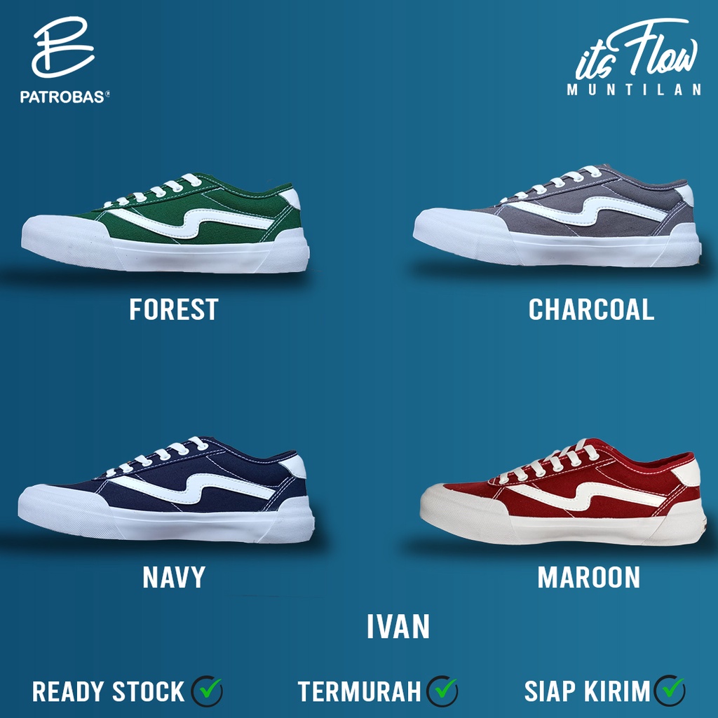 Jual Sepatu Patrobas Ivan Low Warna Navy Charcoal Maroon Forest Green ...