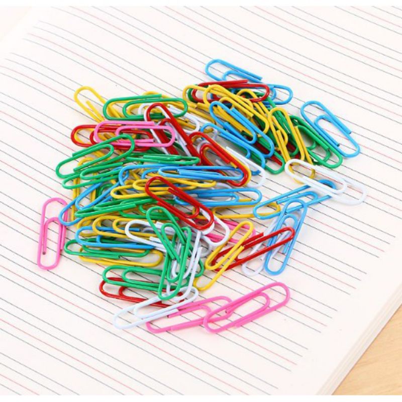 Jual PAPER CLIP VINYL ECER ISI 50PCS WARNA WARNI JEPIT KERTAS MINI ...