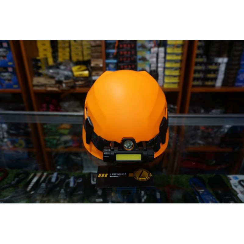 Jual PROMO!!! Helm gub d6 dan headlamp safety work rock climbing caving ...