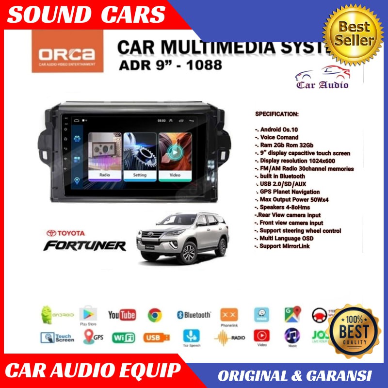 Jual Head Unit Android Fortuner 9 inch ORCA ADR 1088 TOYOTA FORTUNER ...