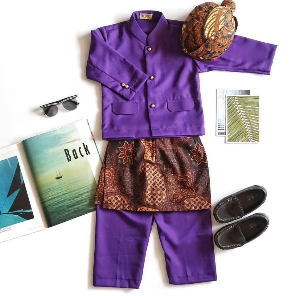 Jual BESKAP BAJU ADAT JAWA MODEL BASOFI ANAK WARNA UNGU TUA USIA 0-3 ...