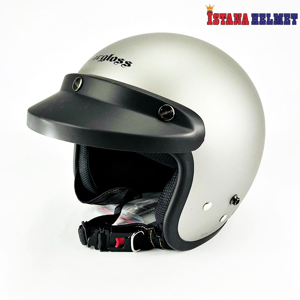 Jual HELM CARGLOSS RETRO SILVER DOFF ORIGINAL | Shopee Indonesia