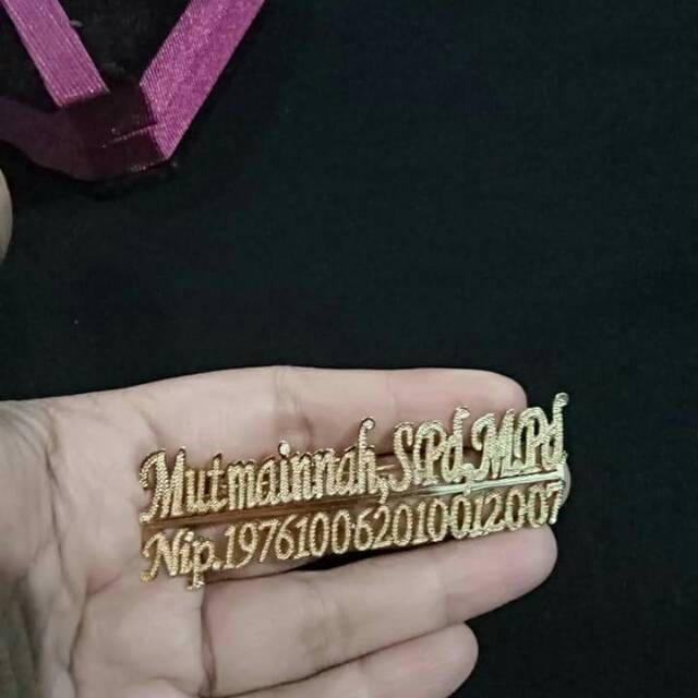 Jual Bros nama lapis emas /Aksesoris custom /emas murah/NAMETAG ...