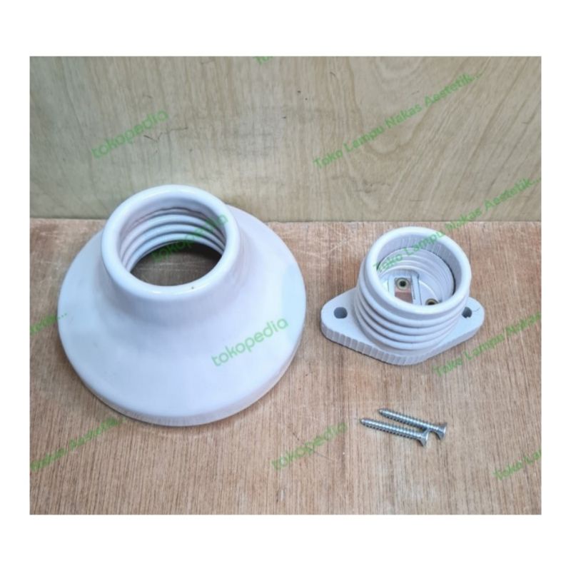 Jual fitting lampu plafon/tempel keramik, luar dalam keramik | Shopee ...