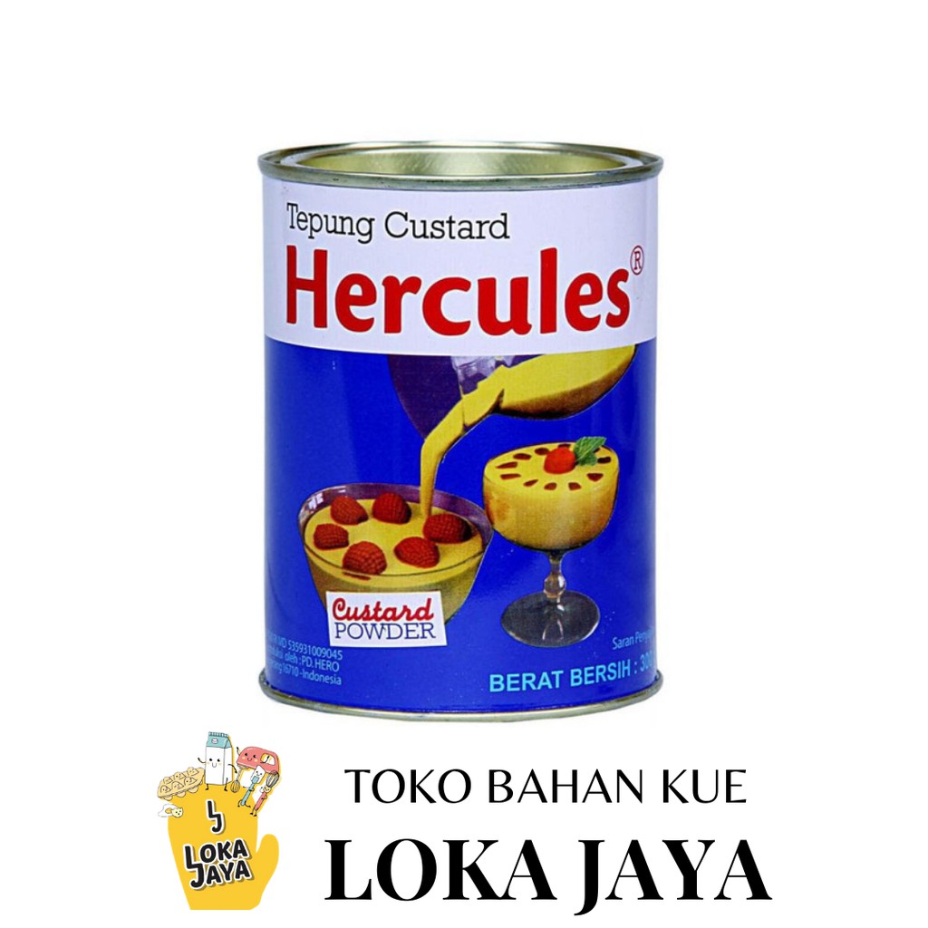 Jual HERCULES CUSTARD POWDER BUBUK 300 GRAM (KALENG) | Shopee Indonesia