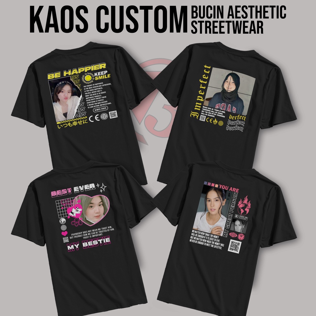 Jual Kaos Baju Custom Aesthetic Bucin, Custom Foto, Sehari Jadi, Bebas ...
