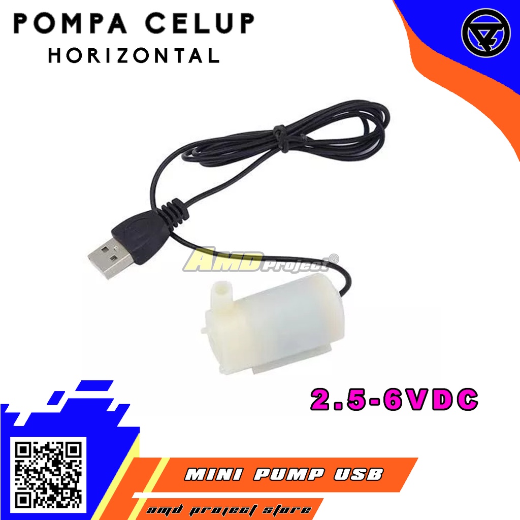 Jual Pompa Air Celup DC 2.5-6V USB Model Horizontal Pump Mini Arduino ...
