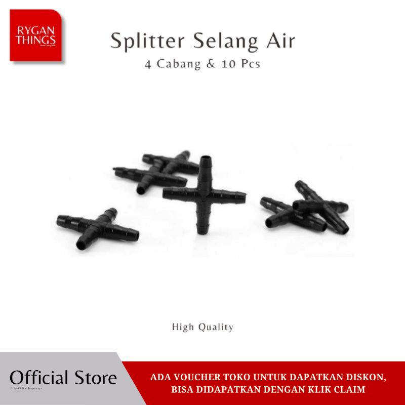 Jual Splitter Selang Air Taman & Aquarium 4 Cabang 10 Pcs | Shopee ...
