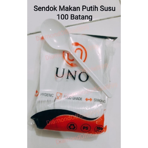 Jual Sendok Makan Plastik Merk UNO isi 100pcs / Sendok Makan Panjang ...