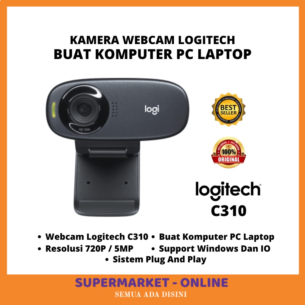 Jual TERMURAH Kamera Webcam Web Cam Laptop Komputer PC Logitech HD Ada ...