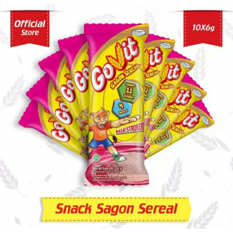 Jual Govit snack sagon sereal rasa stroberi isi 10sct berhadiah ...