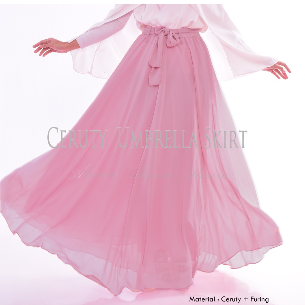 Jual Rok Sifon Panjang Model Payung Lebar Chiffon Ceruty Umbrella Skirt ...