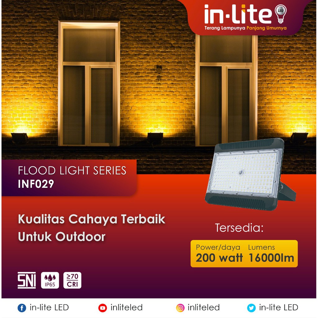 Jual IN-LITE LED LAMPU SOROT LED 200W 200 WATT INLITE LED FLOOD LIGHT ...
