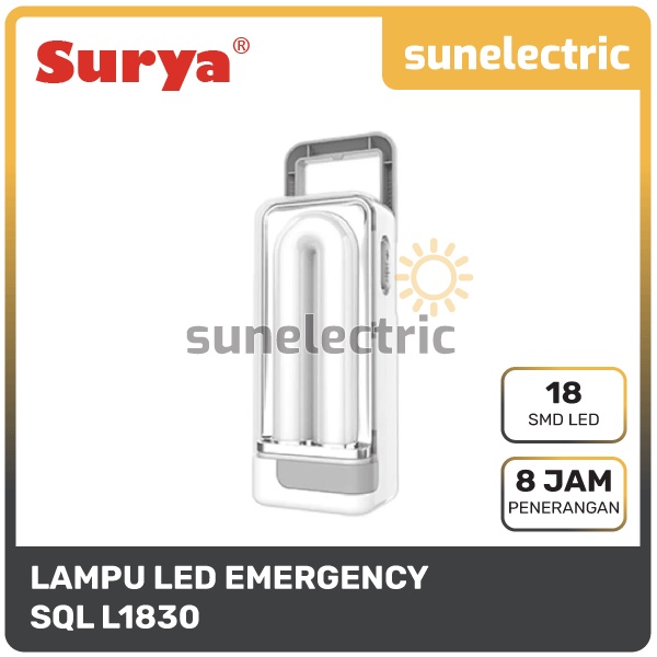 Jual Surya SQL L1830 Lampu Emergency Light LED 18 SMD Rechargeable ...