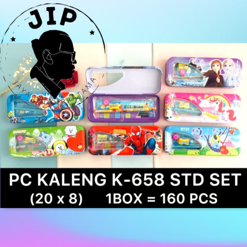 Jual (PCS) Pensil Case Kaleng Free Study Set - Tepak Kaleng - Tempat ...