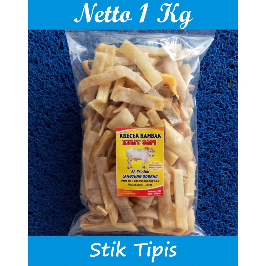 Jual Krecek/Kerupuk Rambak Sapi Mentah 1Kg Stik Tipis | Shopee Indonesia