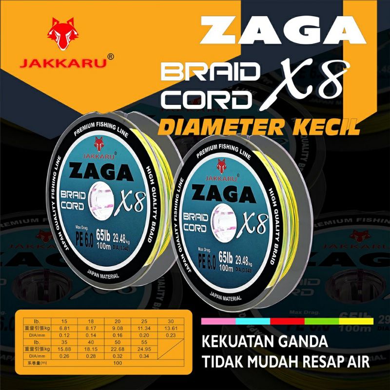 Jual PE JAKKARU ZAGA X8 0.6, 0.8, 6.0 JAPAN MATERIAL | Shopee Indonesia