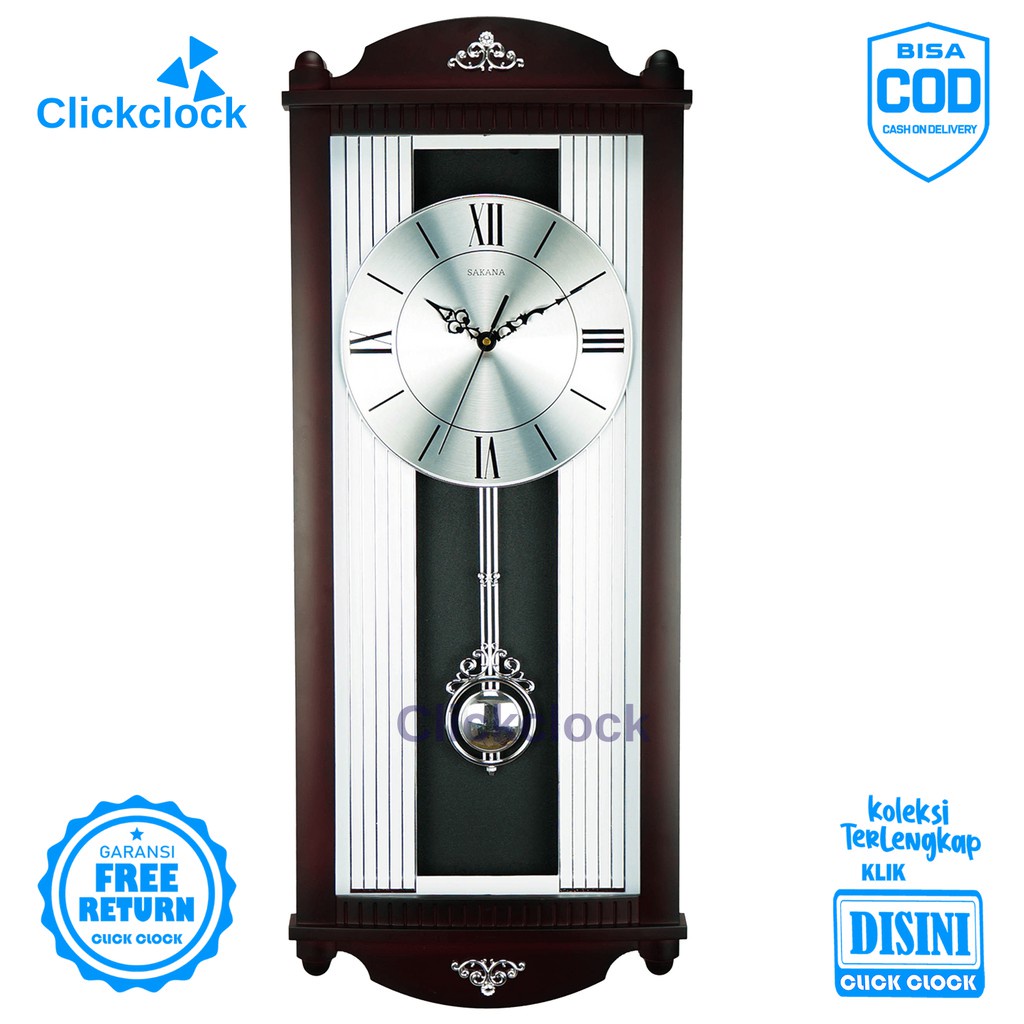 Jual Jam Dinding Bell Minimalis Maroon Gold Coklat Gold Sakana 387-4 ...