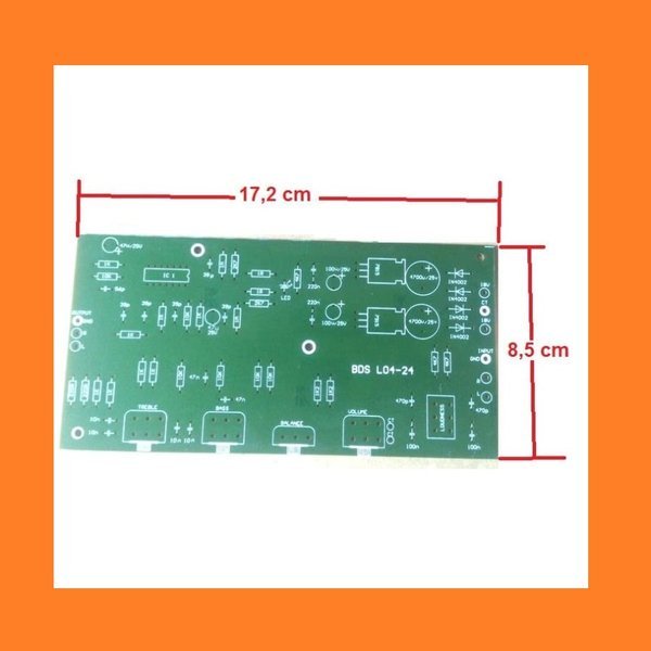 Jual PCB GBE-084 TONE CONTROL STEREO BIFET pakai IC TL074-TL084 ...