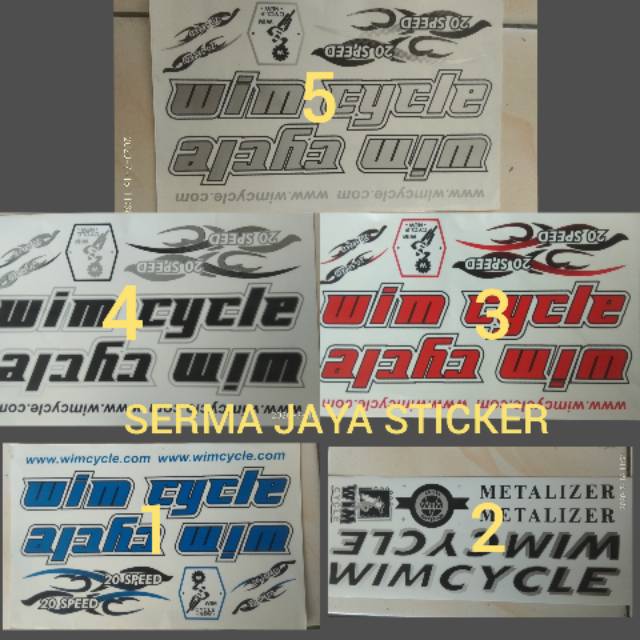 Jual Stiker Sticker sepeda ontel sepeda gowes sepeda pancal merk wim ...