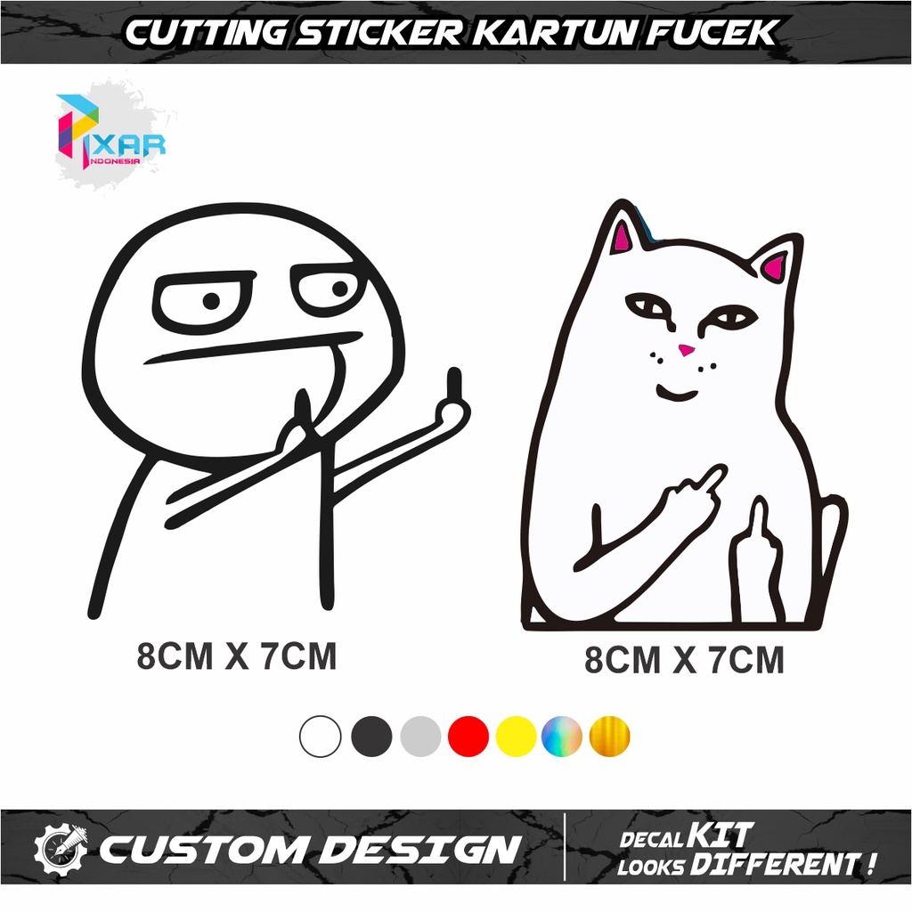 Jual CUTTING STIKER GAMBAR KUCING DAN TANGAN FUCEK STICKER CUTTING ...