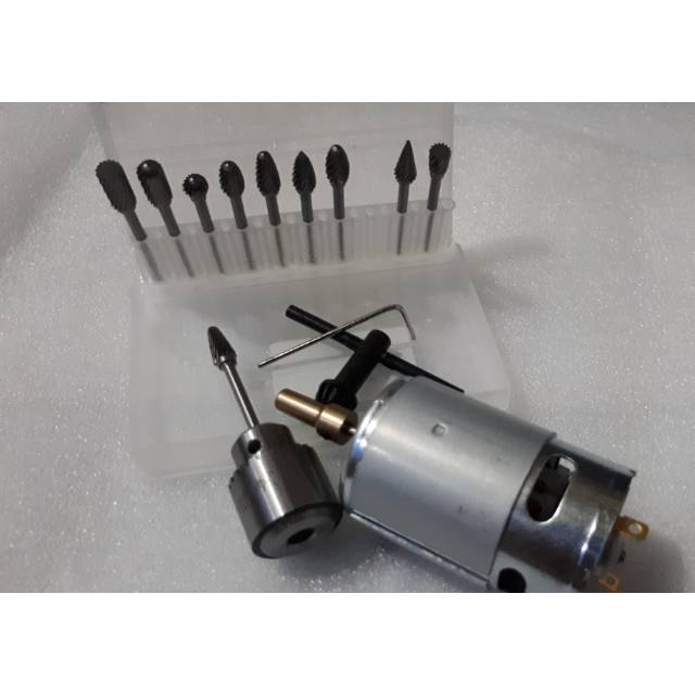 Jual Alat Bor Dinamo RS550 Paket Drill Chuck0.3-4mm Mata Tuner cune ...