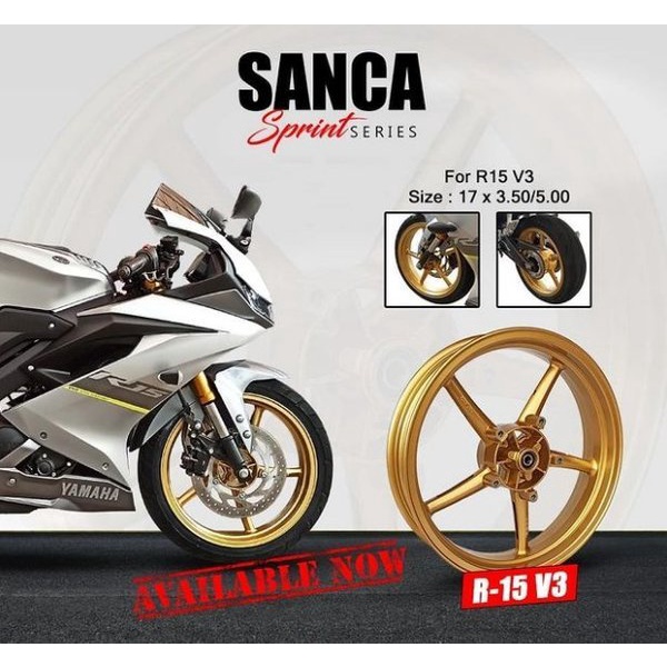 Jual Velg vrossi sanca R15 v3 gold mate Velek lebar R15 v3 single disk ...