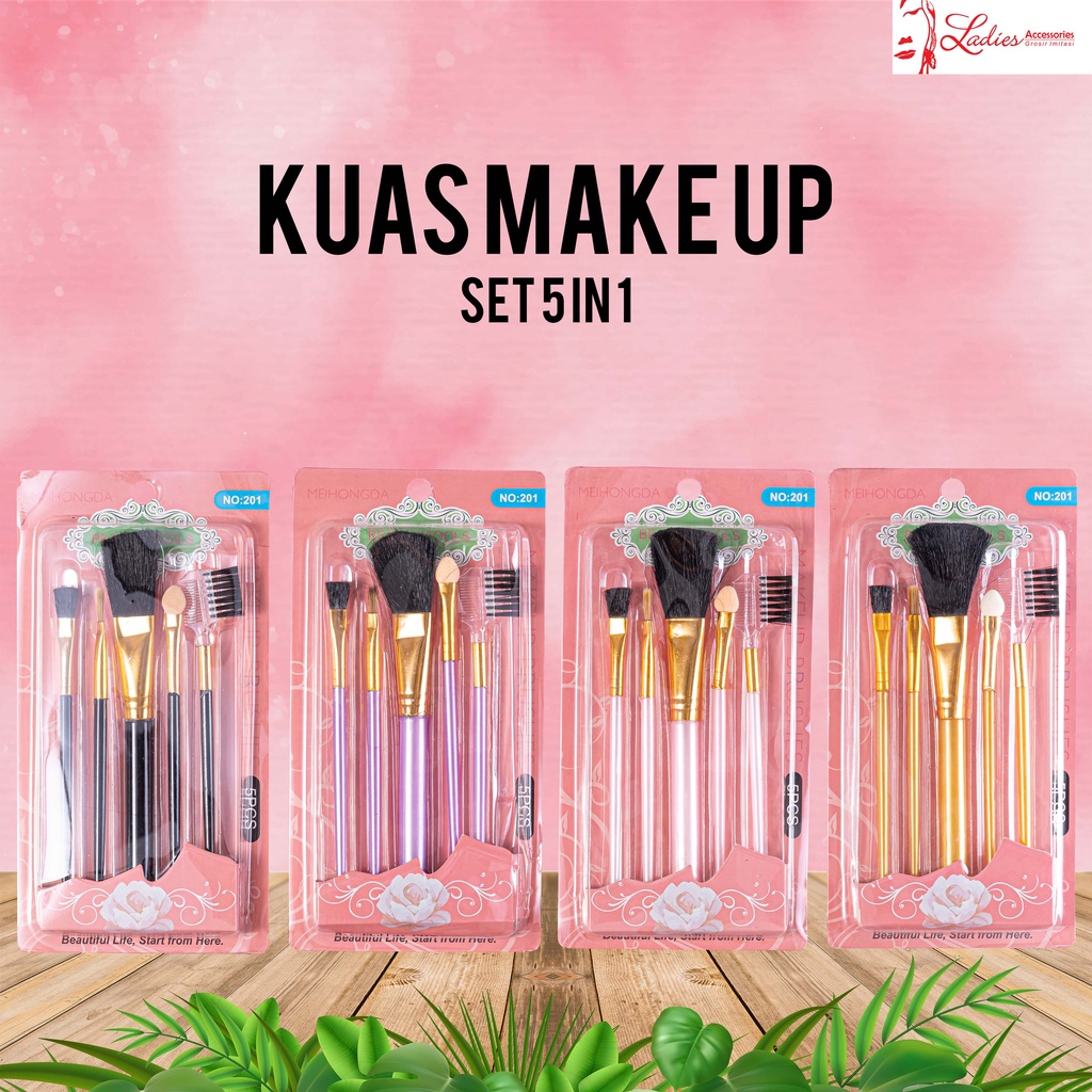 Jual Set Kuas Make Up 5in1 4 Warna (A25) - Untuk Rias Wajah Lengkap ...