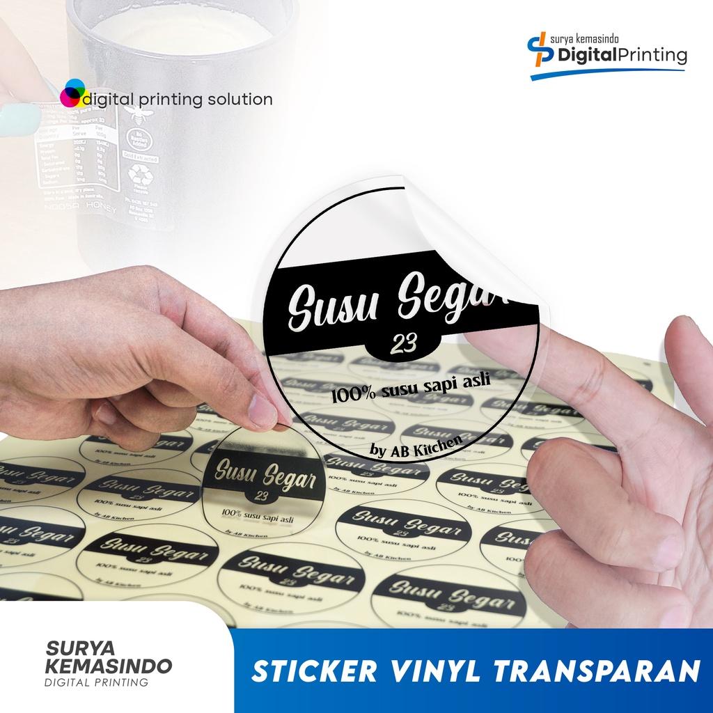 Jual Stiker/Sticker Vinyl Transparan (CUSTOM) - Sticker Anti Air ...
