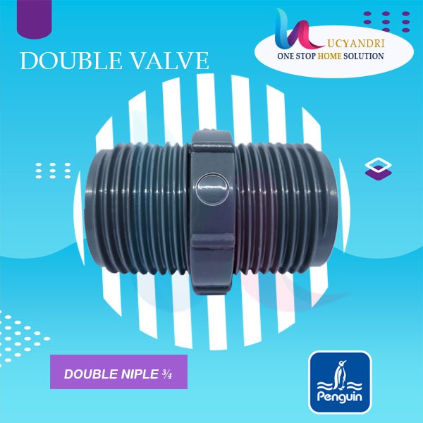 Jual Double Nipple Niple Nepel Nepple Valve 3/4 PVC Penguin Sambungan ...