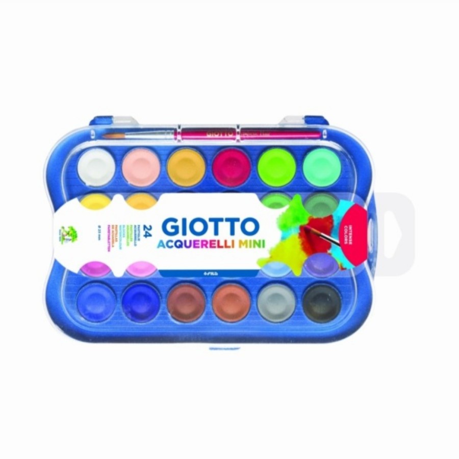 Jual GIOTTO Watercolor Acquerelli Mini 24 Warna / Cat Air Giotto ...